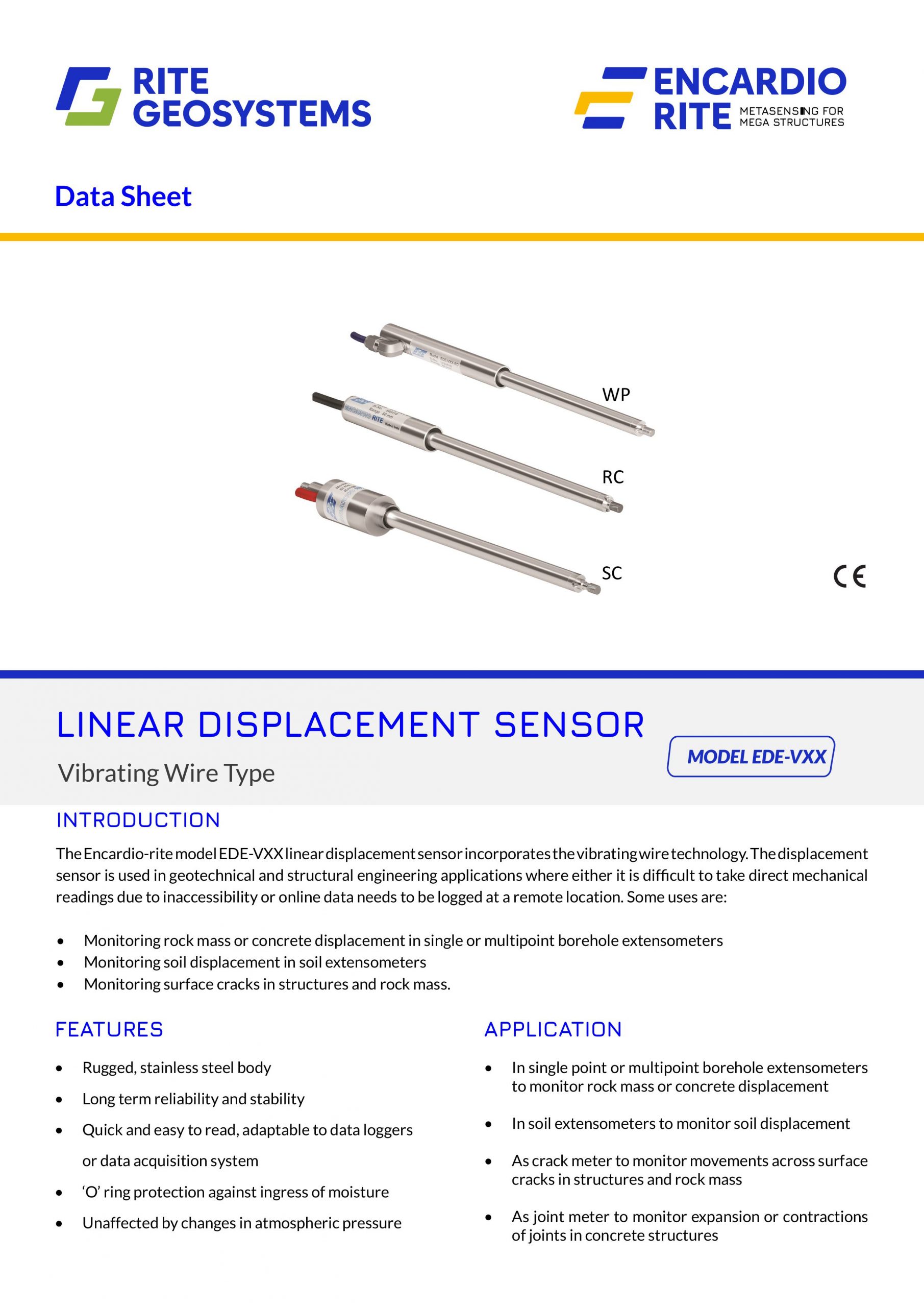 Vibrating Wire Displacement Transducers - شرکت خاک انرژی پارس