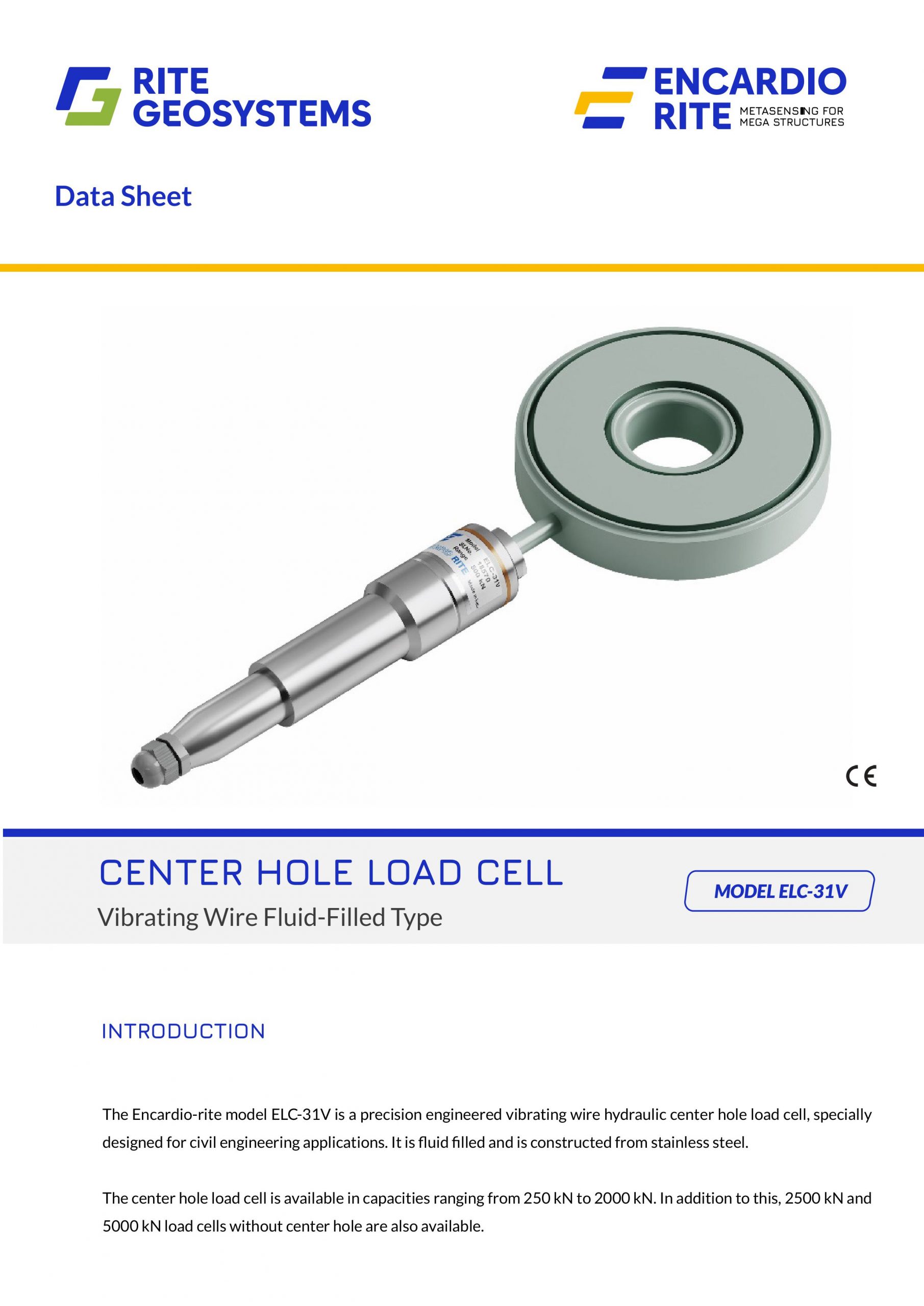 Hydraulic Center Hole Load Cell - شرکت خاک انرژی پارس